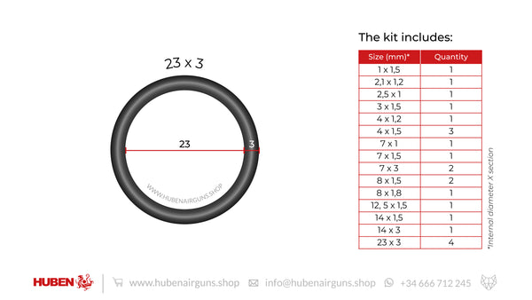 Huben Airgun Maintenance Complete O-Rings Kit | Huben
